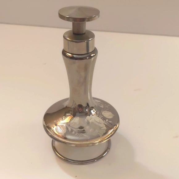 Bath & Body | Vintage Etched Silver Glass Perfume Pump Spray Bottle ...